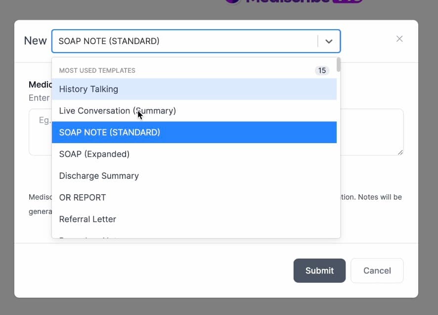 MediScribe Pro - An advanced dictation, audio, and text-based information generator for health ...